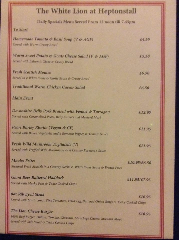 white lion menu 2 – Heptonstall Parish Website