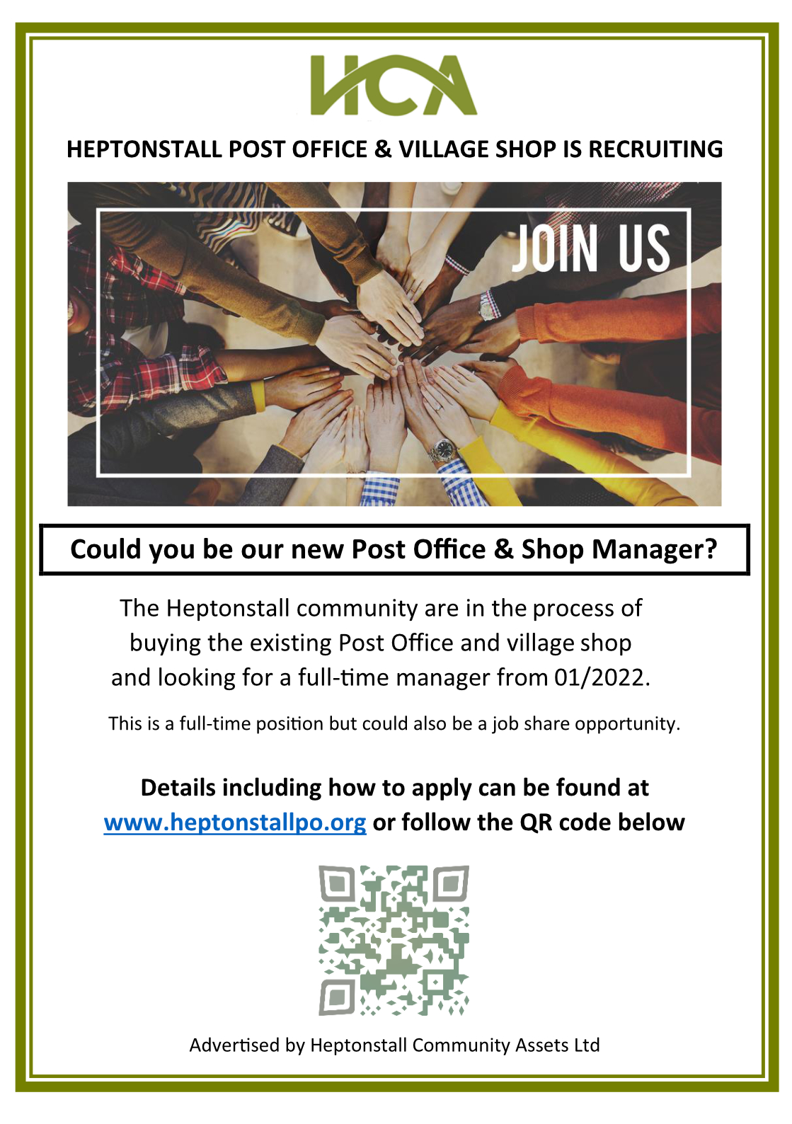 Anyone interested in a job in Heptonstall? – Heptonstall Parish Website